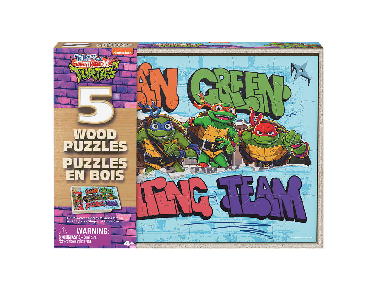 Spin Master Kids 5 Piece Wooden Jigsaw Puzzle - Ninja Turtles