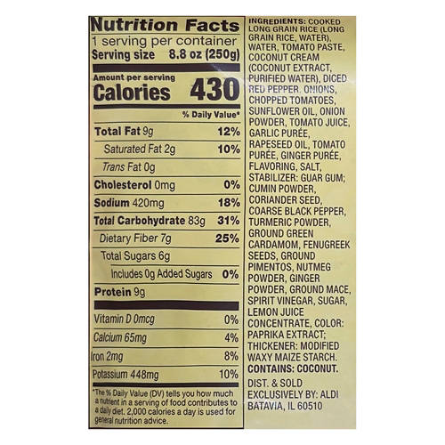 Earthly Grains Goan Style Curry Street Food Rice, 8.8 oz