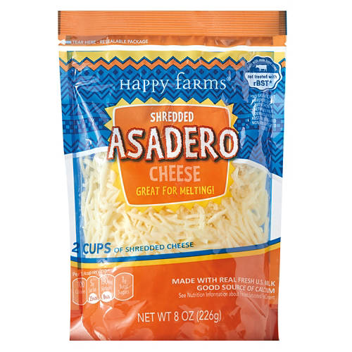 Happy Farms Asadero Shredded Cheese, 8 oz
