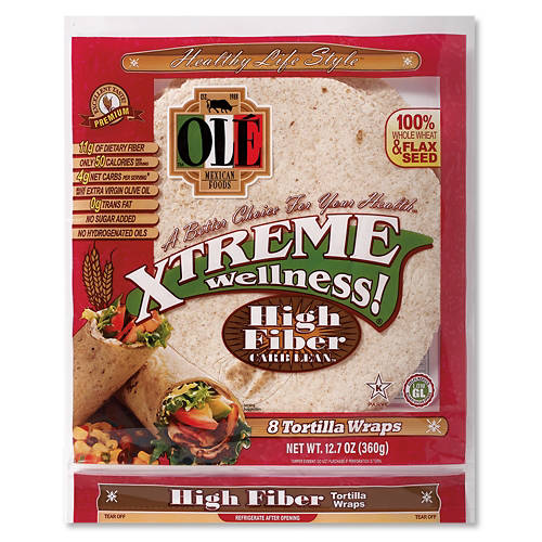 Ole Xtreme Wellness Xtreme Wellness High Fiber Low Carb Tortilla Wraps ...