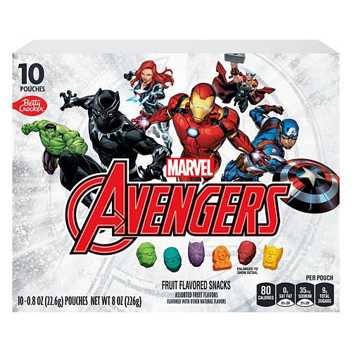 Betty Crocker Marvel Avengers Fruit Snacks, 10 count